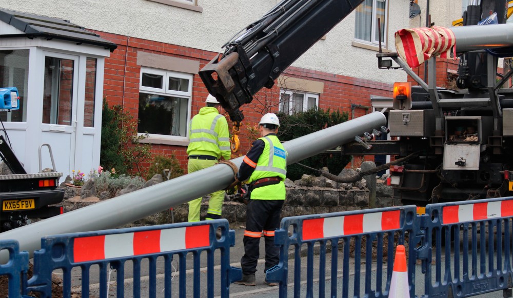First Jerol Composite Distribution Poles In The UK - Mallatite